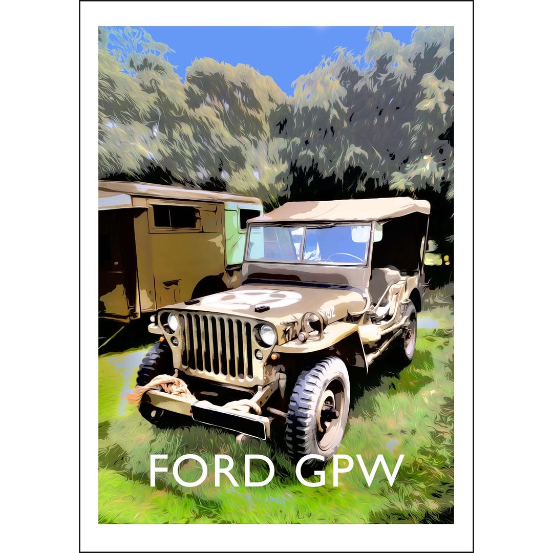 Ford GPW Graphic Art Classic Car Poster Print by David Purdie - Etsy