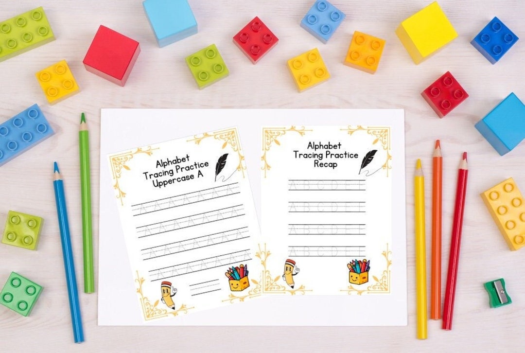 Uppercase Alphabet Tracing Worksheets | Digital Download | Preschool ...