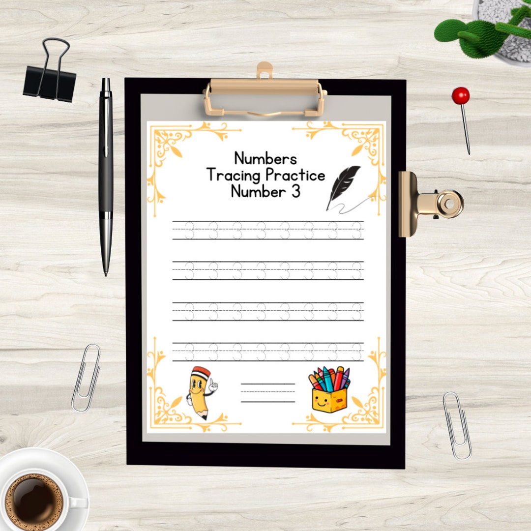 Number Tracing Worksheets 1-25 | Digital Download | Preschool ...