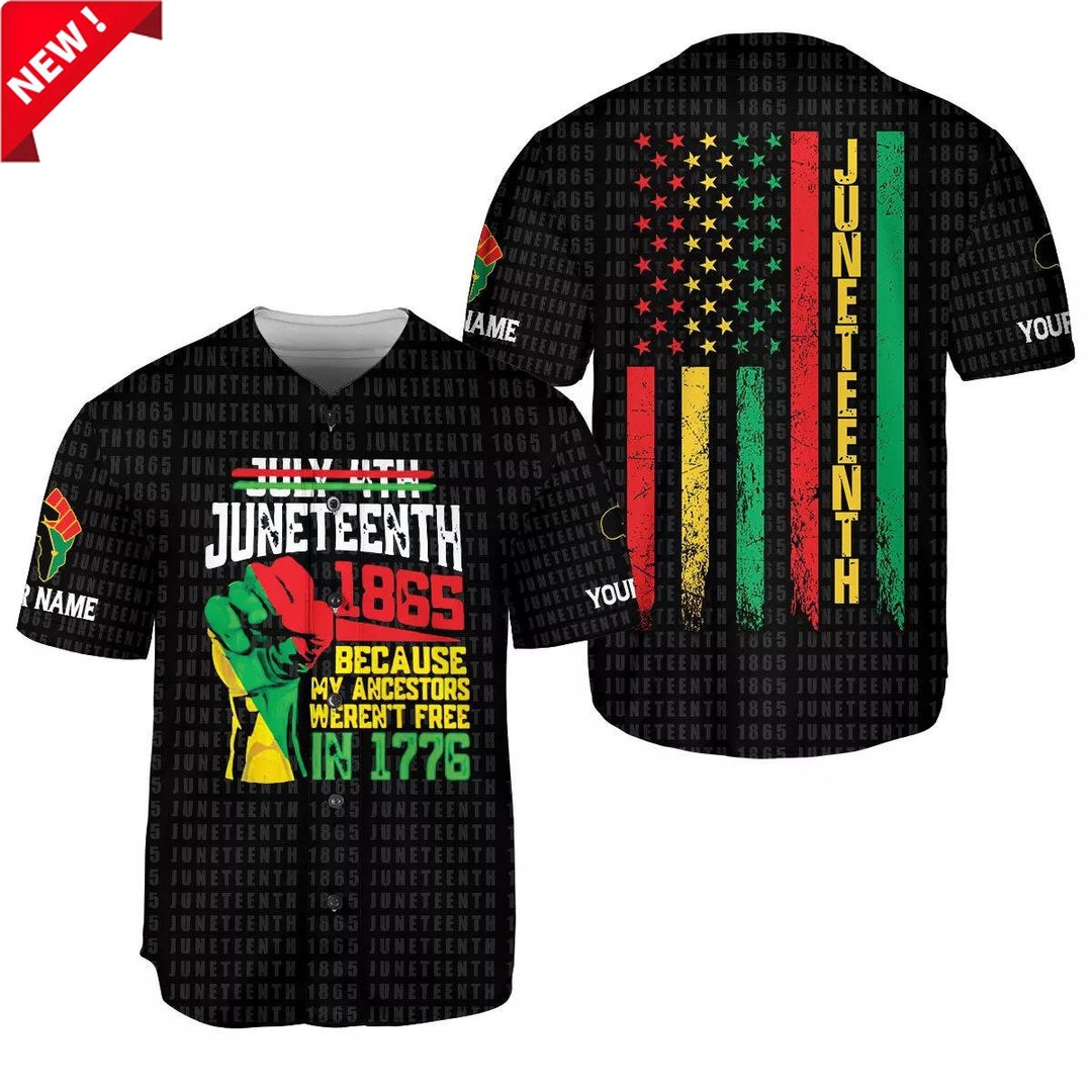 Personalized Juneteenth Baseball Jersey Shirt Flag Independence Day ...