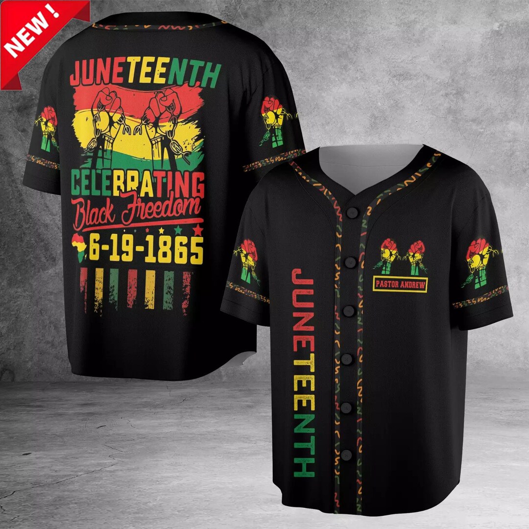 Custom Name Juneteenth Flag Independence Day 3D Baseball Jersey Shirt ...