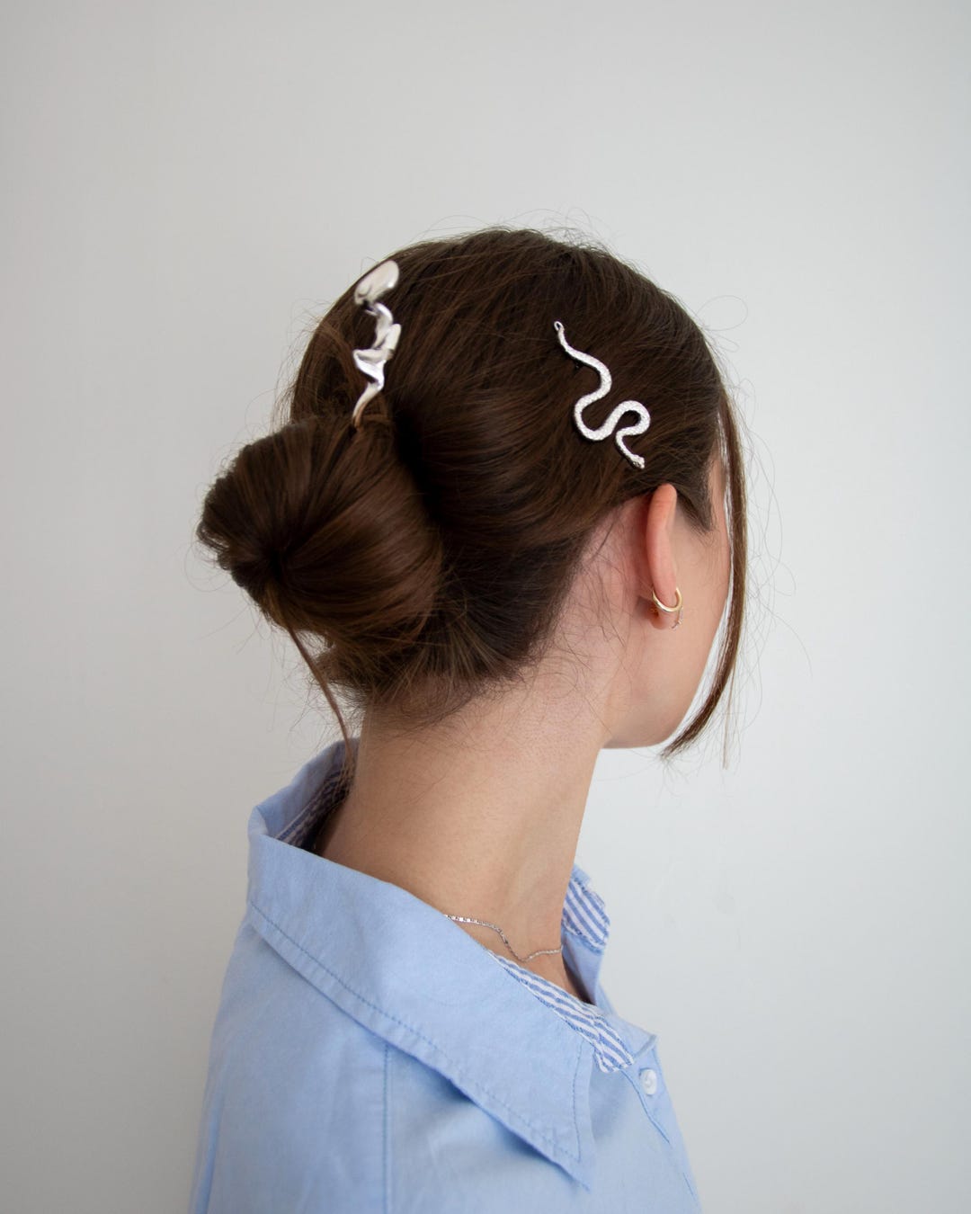 Twisted Metal Hair Stick, Hair Pin for Thick Hair, Hairstick With ...