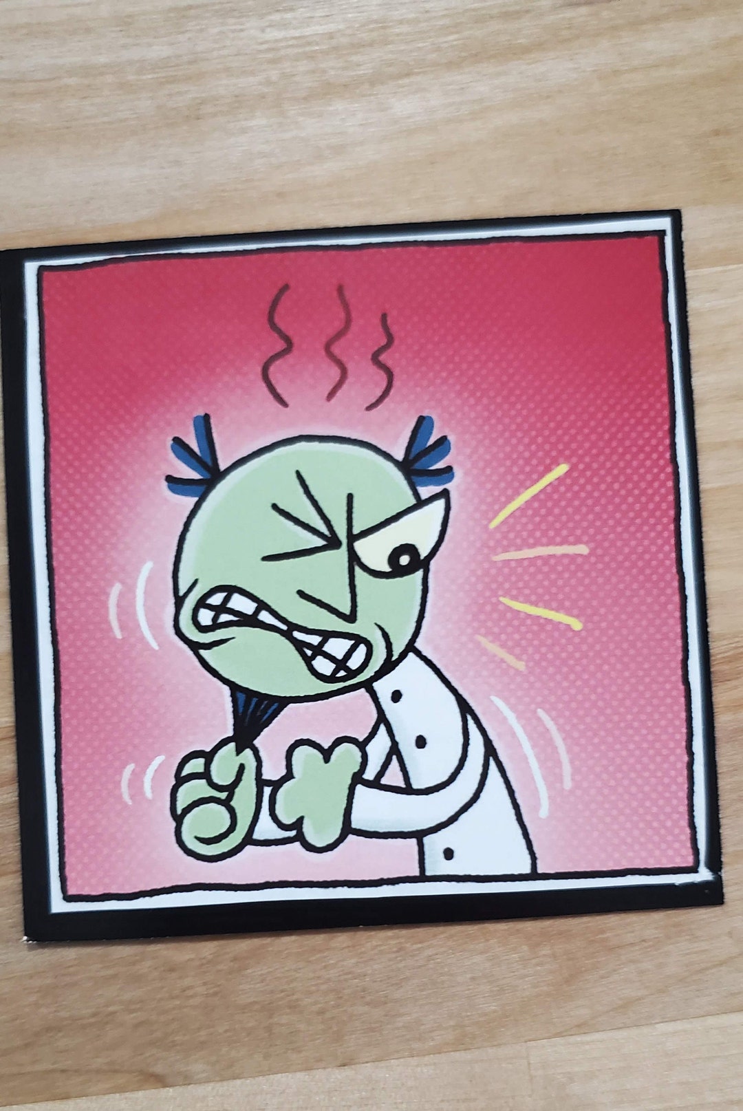 Angry Green Man - Mini Ephemera Art - Etsy