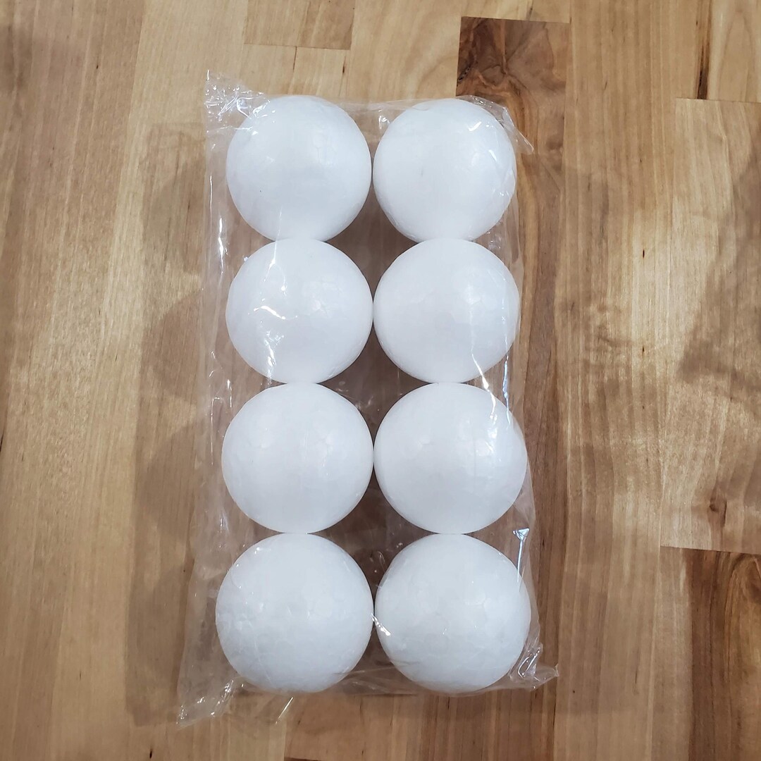8 Ct 1.5" Inch Styrofoam Balls Round White Styro Foam Polystyrene ...