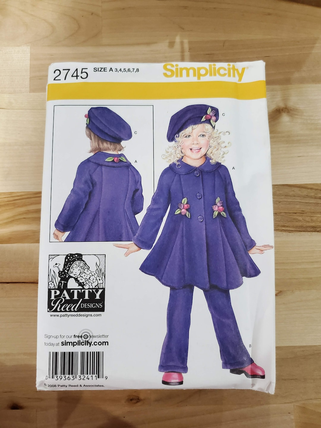 Simplicity 2745 - Patty Reed Designs - 2008 - Size A 3-8 - Etsy