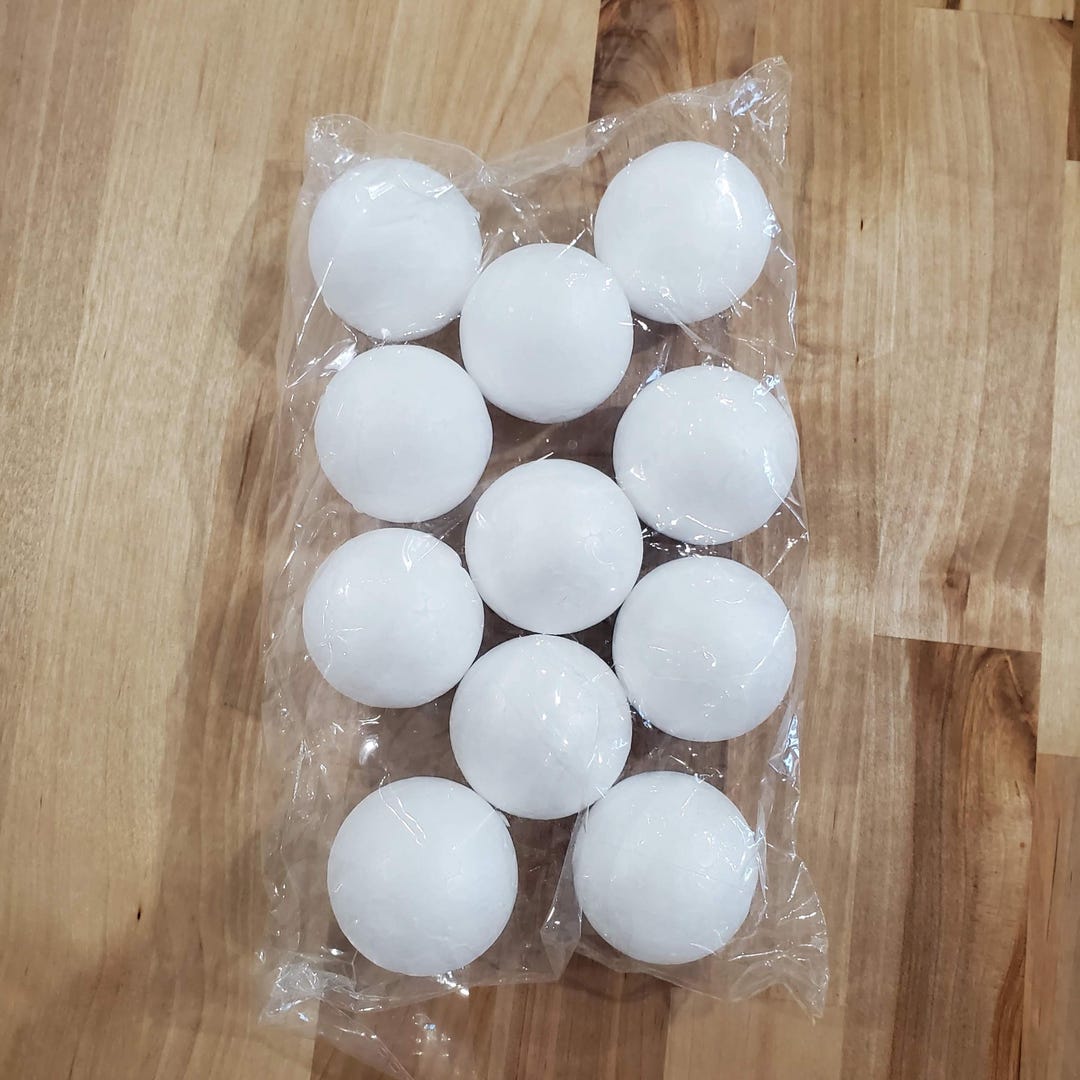 11 Ct 1.25" Inch Styrofoam Balls Round White Styro Foam Polystyrene ...