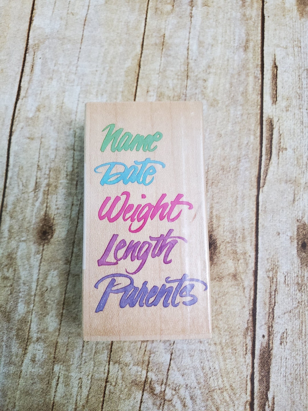 Baby Statistics/announcement Rubber Stamp - Etsy