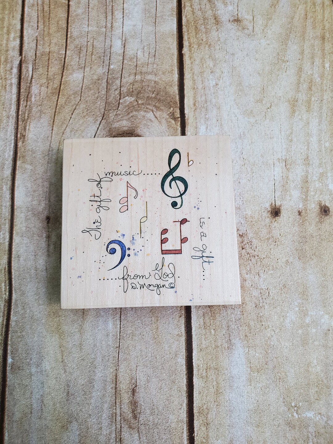 THE GIFT of MUSIC - Musical Notes - Rubber Stamp - - Etsy