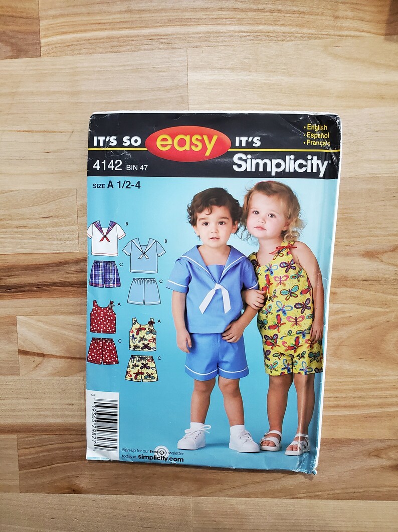 IT'S SO EASY4142 ~ Sewing Pattern for Kids - Size A 1/2-4 ~ 2006 - Etsy