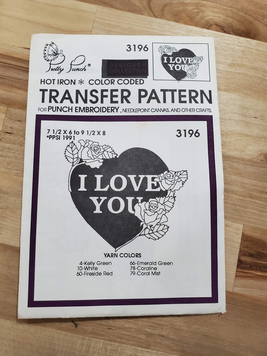 Pretty Punch - Iron on Transfer Pattern - #3196 I LOVE YOU - Etsy