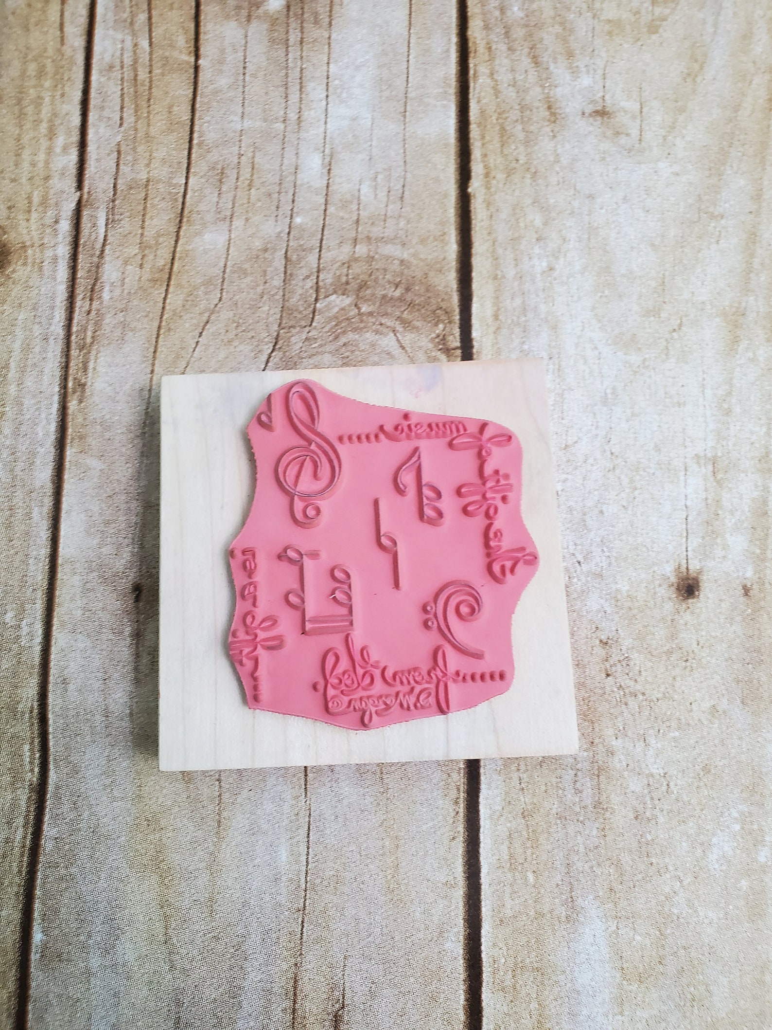THE GIFT of MUSIC - Musical Notes - Rubber Stamp - - Etsy