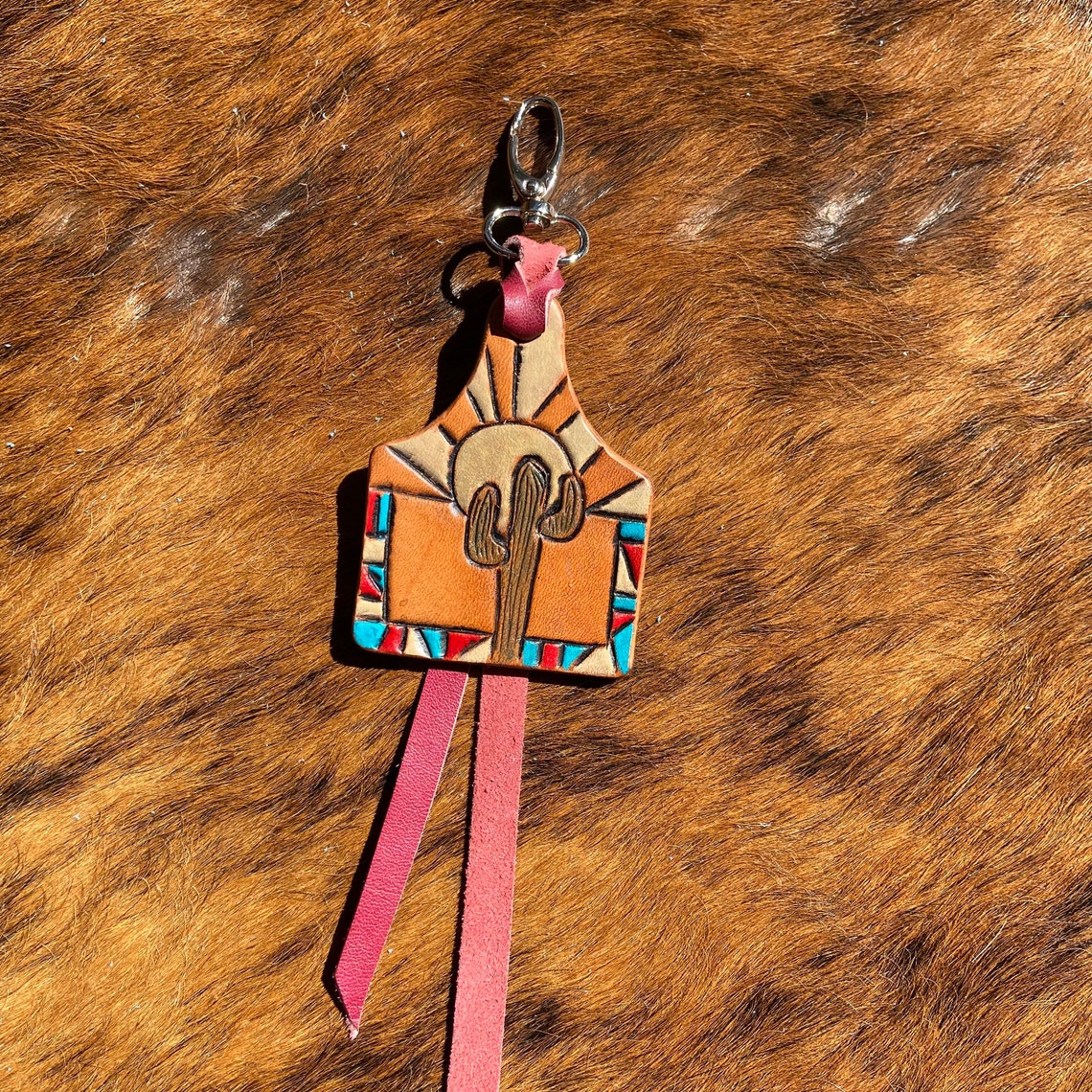 Leather Ear Tag Clips to Keychain or Purse. Choose From a - Etsy