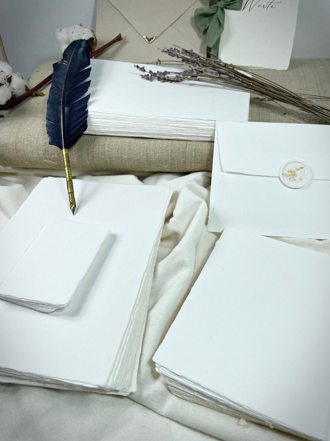 Genuine Handmade Paper, Natural White / Off-white, Many Formats, Approx ...