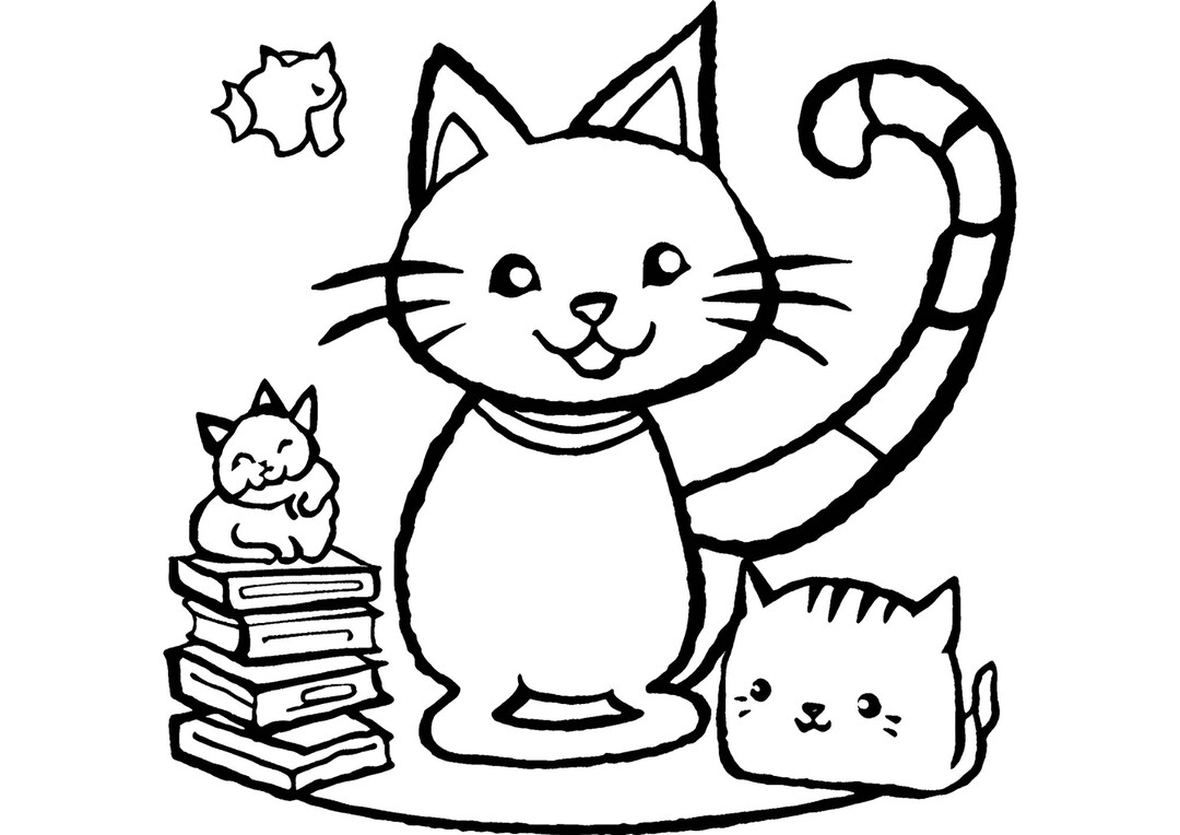 Fun and Friendly Cats Coloring Pages for Kids Delightful Cats ...
