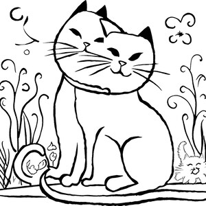 Fun and Friendly Cats Coloring Pages for Kids Delightful Cats ...