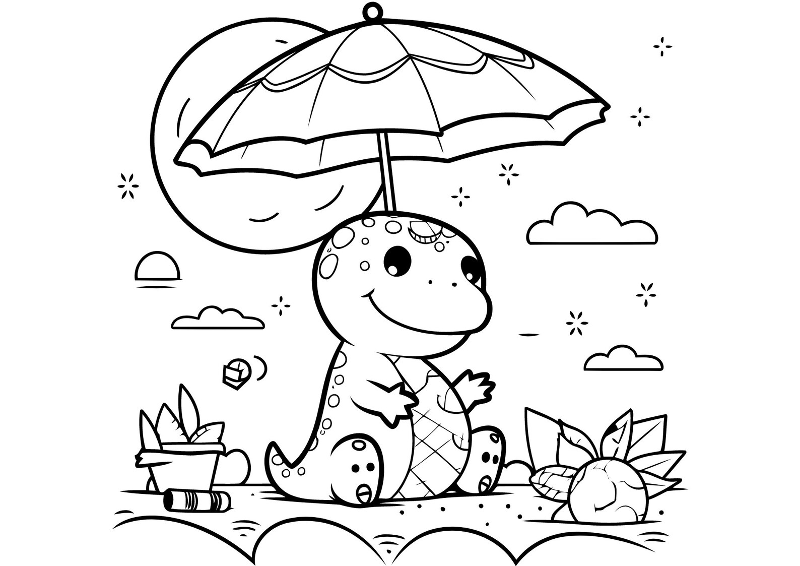 12 Fun and Friendly Dinosaurs Coloring Pages for Kids Delightful ...