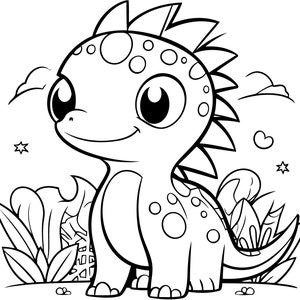 12 Fun and Friendly Dinosaurs Coloring Pages for Kids Delightful ...