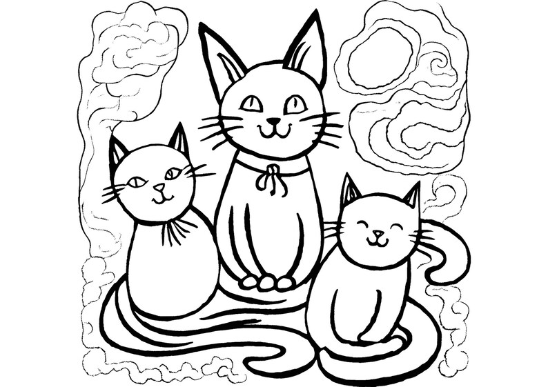 Fun and Friendly Cats Coloring Pages for Kids Delightful Cats ...
