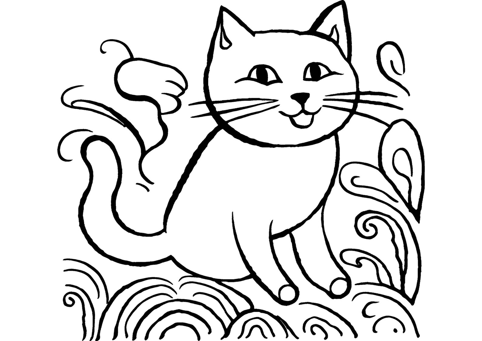 Fun and Friendly Cats Coloring Pages for Kids Delightful Cats ...