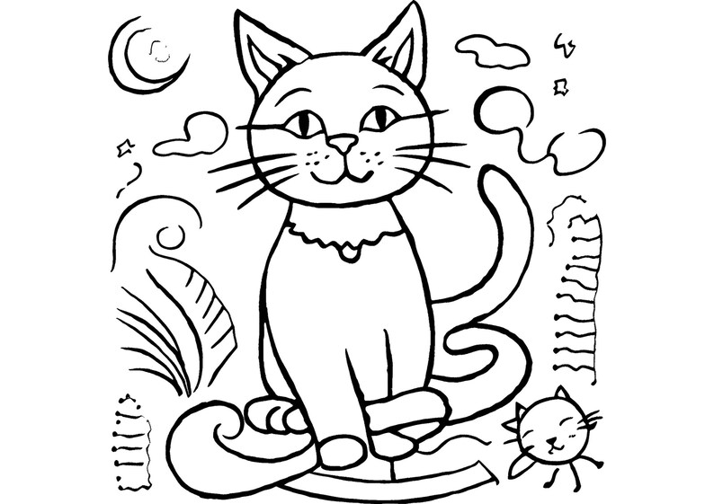 Fun and Friendly Cats Coloring Pages for Kids Delightful Cats ...
