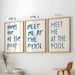 Meet Me at the Pool Poster, Vintage Coastal Typography Art - Etsy
