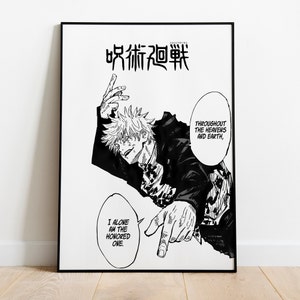 Satoru Gojo Poster, Jujutsu Kaisen Anime Art Gojo Wall Print Painting ...