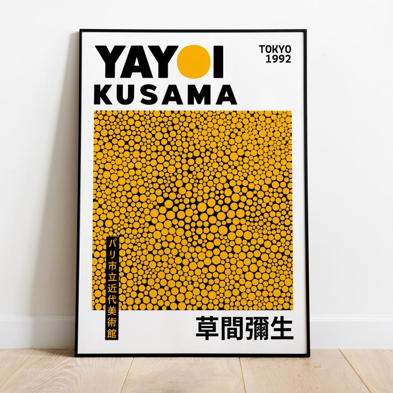 Yayoi Kusama Print: Abstract Kusama Yellow Wall Art - Etsy