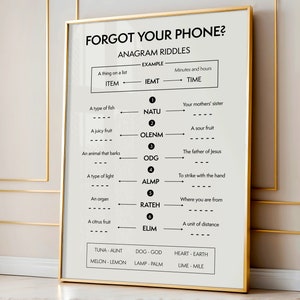 Funny Bathroom Art Prints: Anagram, Maze, Word Search (digital Download ...