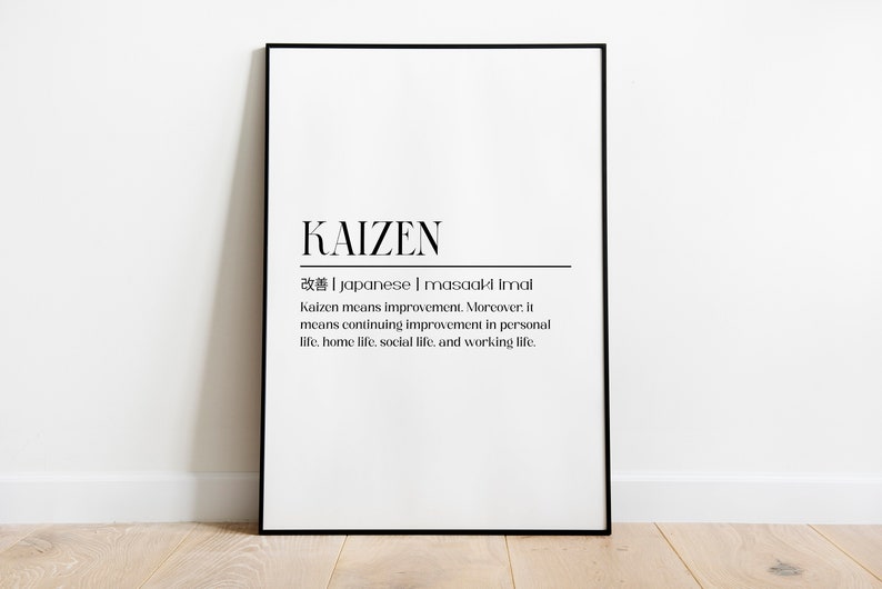 Kaizen Poster, Kaizen Minimalist Japanese Wall Art Quote Print Painting, Kaizen Japanese Quote ...