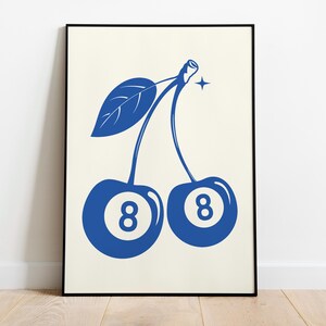 8 Ball Lucky 3 Poster Pack, Trendy 8 Retro Print Blue Apartment Decor ...