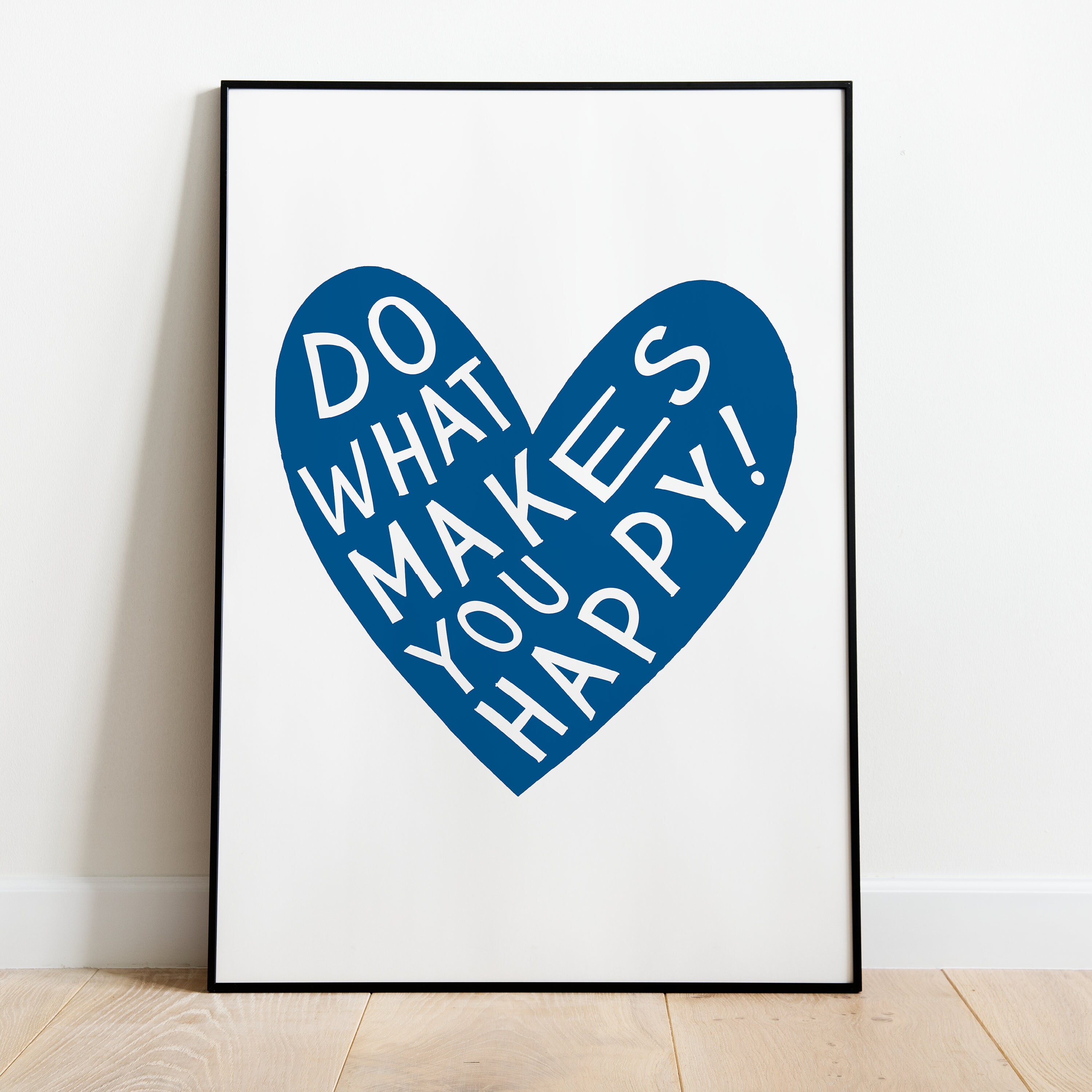 Blue Heart Print Retro, Trendy Wall Art Blue, Preppy Room Decor ...