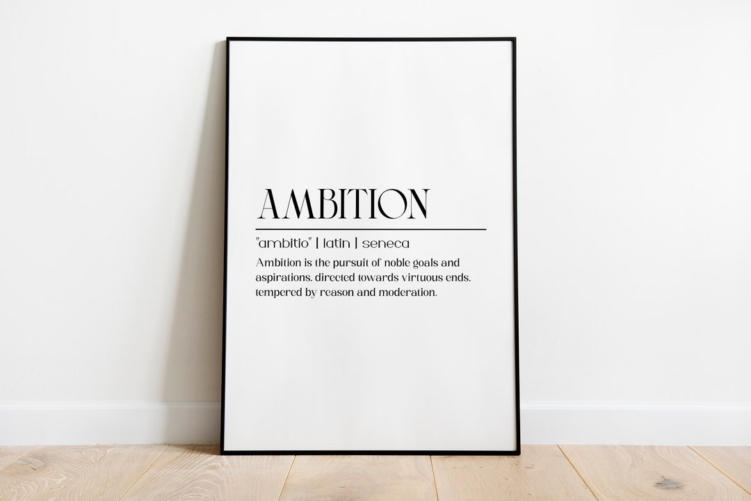 Ambition Poster, Minimalist Motivational Wall Art Quotes Print Painting ...