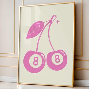 8 Ball Lucky 3 Posters Pack, Trendy 8 Retro Print Pink Apartment Decor ...