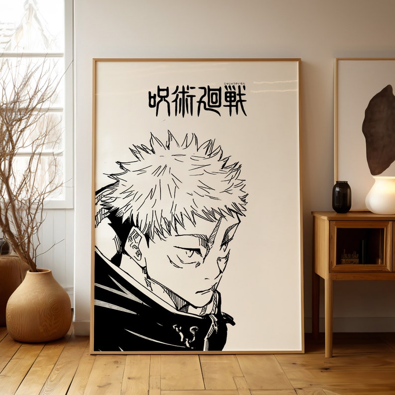 Yuji Itadori Poster, Jujutsu Kaisen Anime Art Itadori Wall Print ...