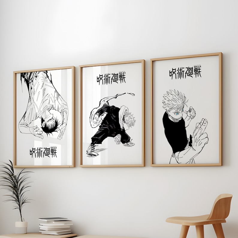 Jujutsu Kaisen Posters 8 Pack, Jujutsukaisen Anime Art Anime Wall Print ...