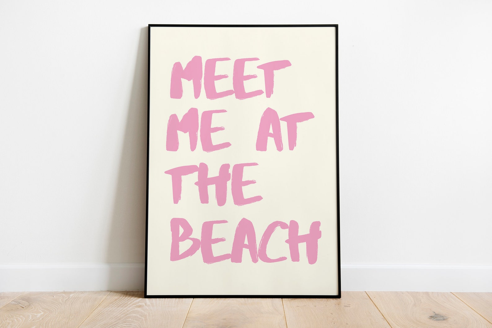 Meet Me at the Beach Poster, Summer Beach Coastal Art Typography Poster ...