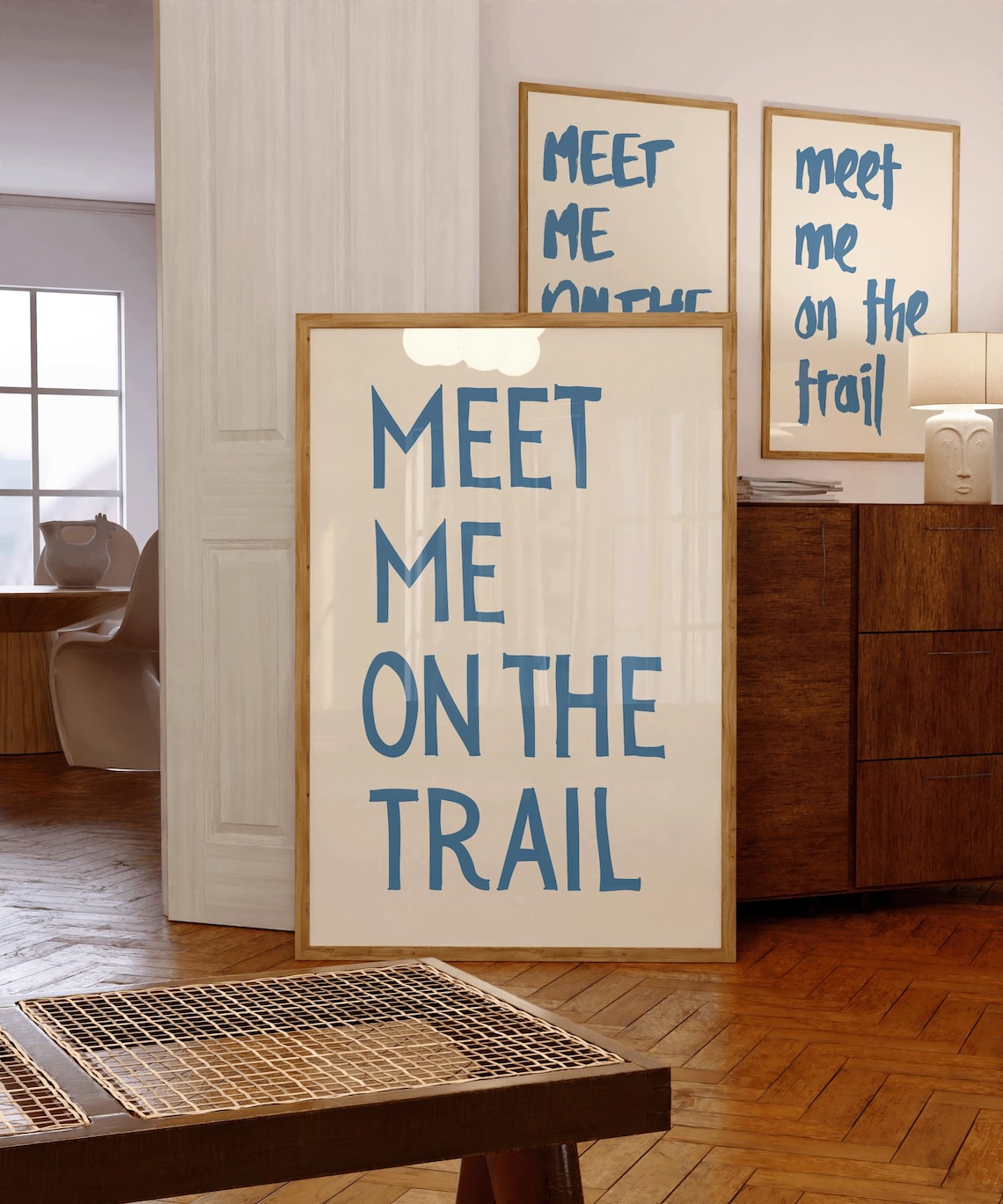 Hiking Wall Art, Meet Me on the Trail Poster, Mountain Typography Print ...