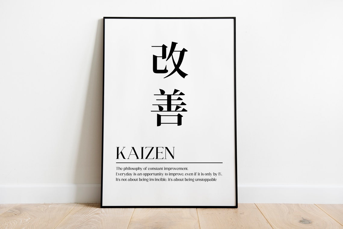 Kaizen Japanese Quote Poster: Minimalist Wall Art Print - Etsy