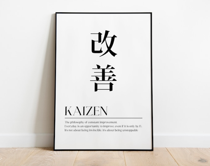 Kaizen, Kaizen Poster, Kaizen Quote Print, Kaizen Definition Poster ...
