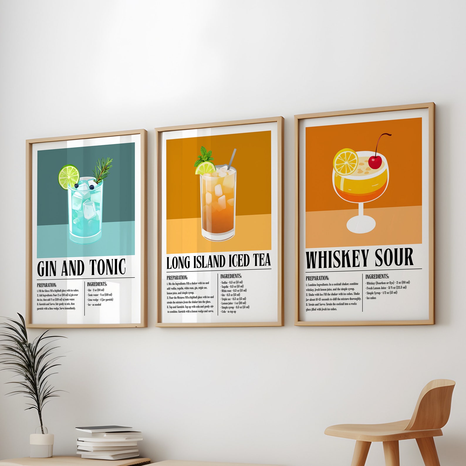 Cocktail Recipe Art Prints: Bar Cart Decor, Set of 15 (digital Download ...