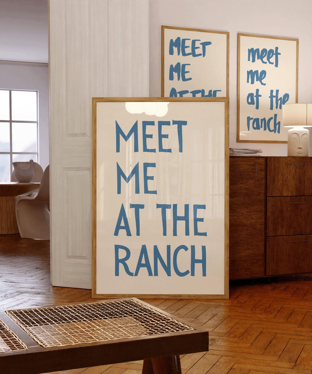 Meet Me at the Ranch Poster, Vintage Farmhouse Wall Art, Western ...