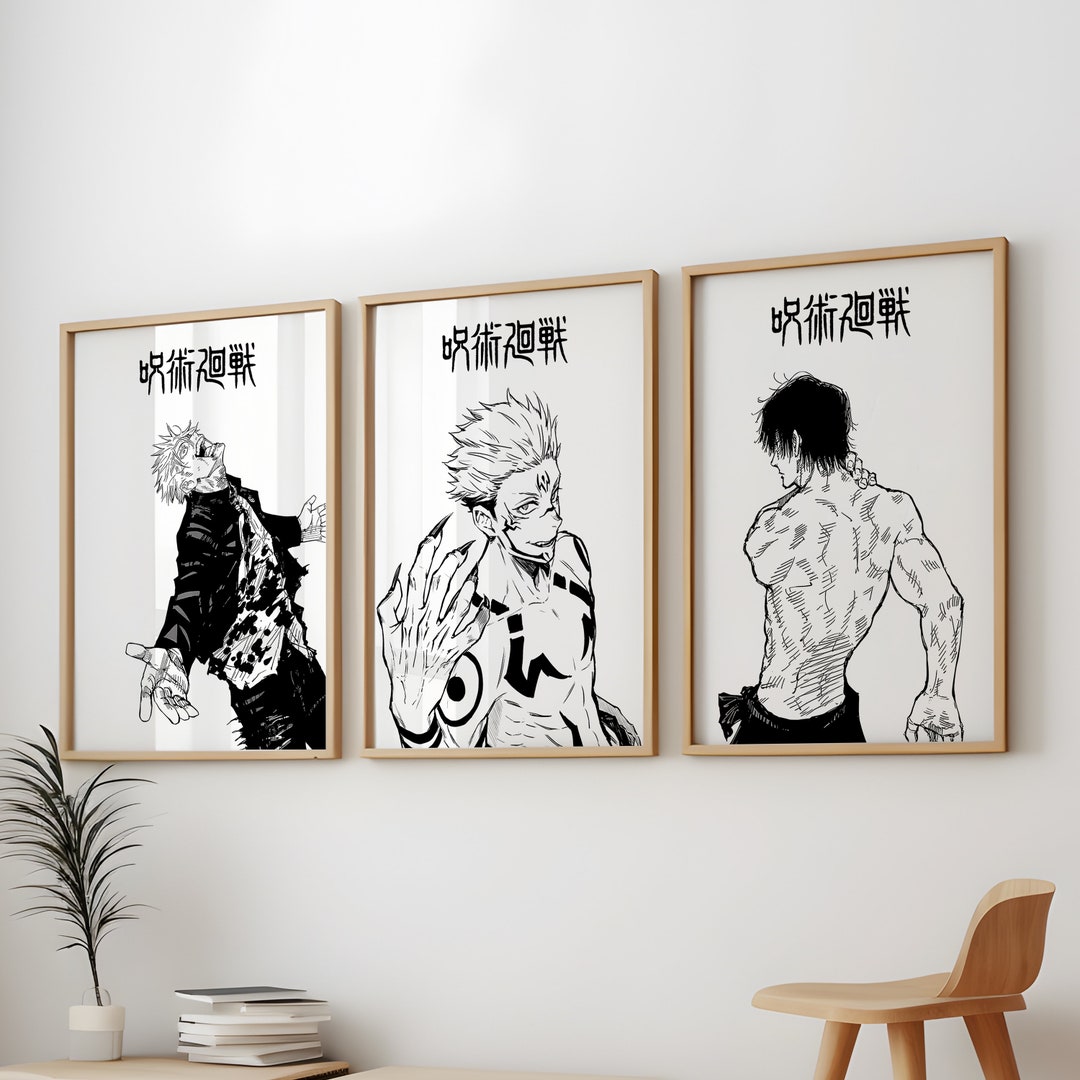 Jujutsu Kaisen Poster Set: Gojo, Sukuna, Toji Anime Art (digital ...