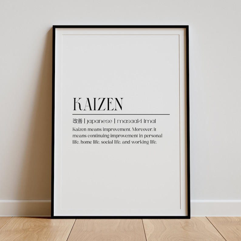 Kaizen Poster, Kaizen Minimalist Japanese Wall Art Quote Print Painting, Kaizen Japanese Quote ...