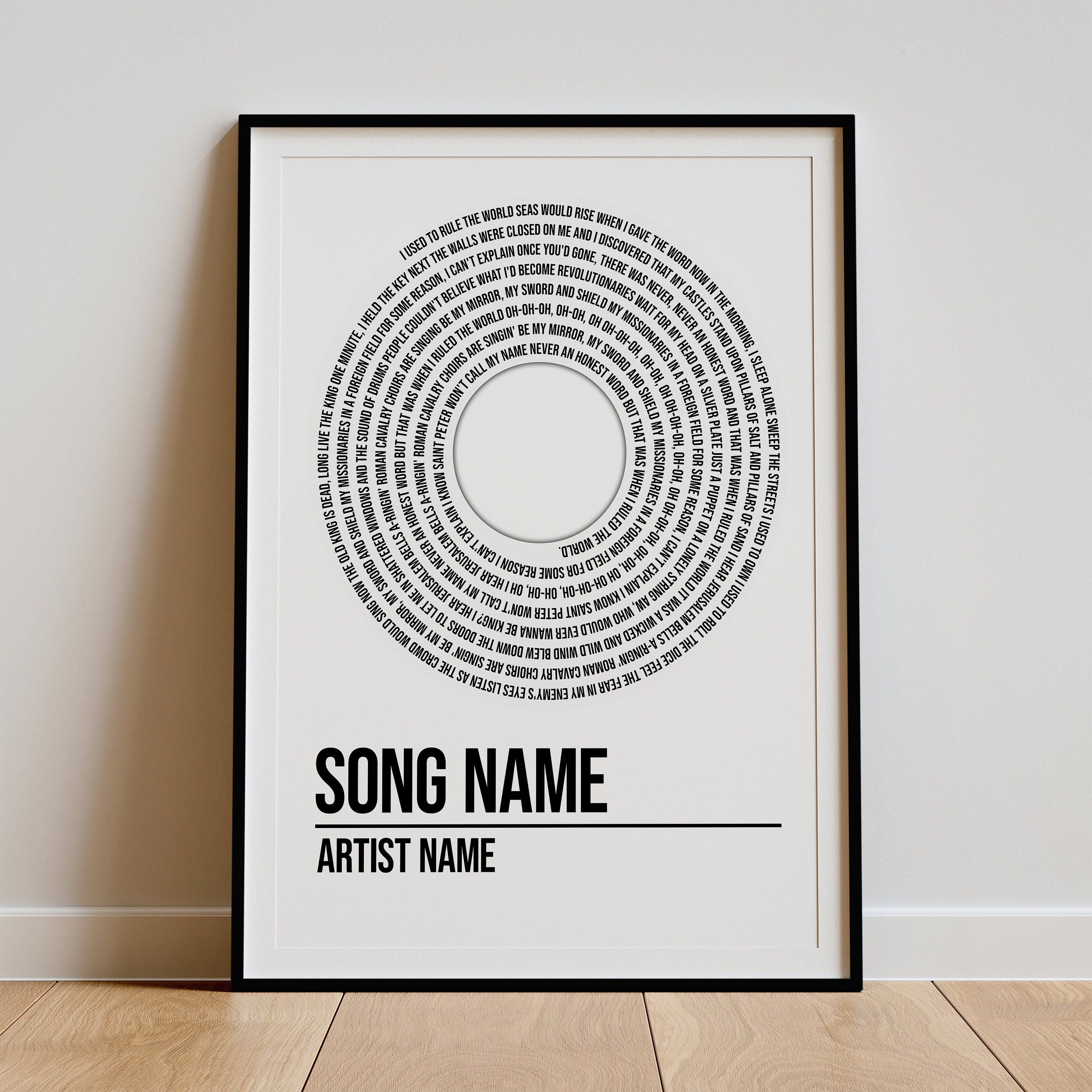 Custom Song Poster, Custom Song Art Cover Wall Print Painting, Choose ...