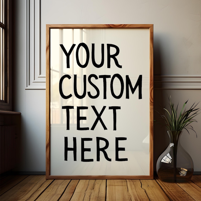 Custom Typography Poster, Personalized Quote Wall Art, Vintage Retro ...