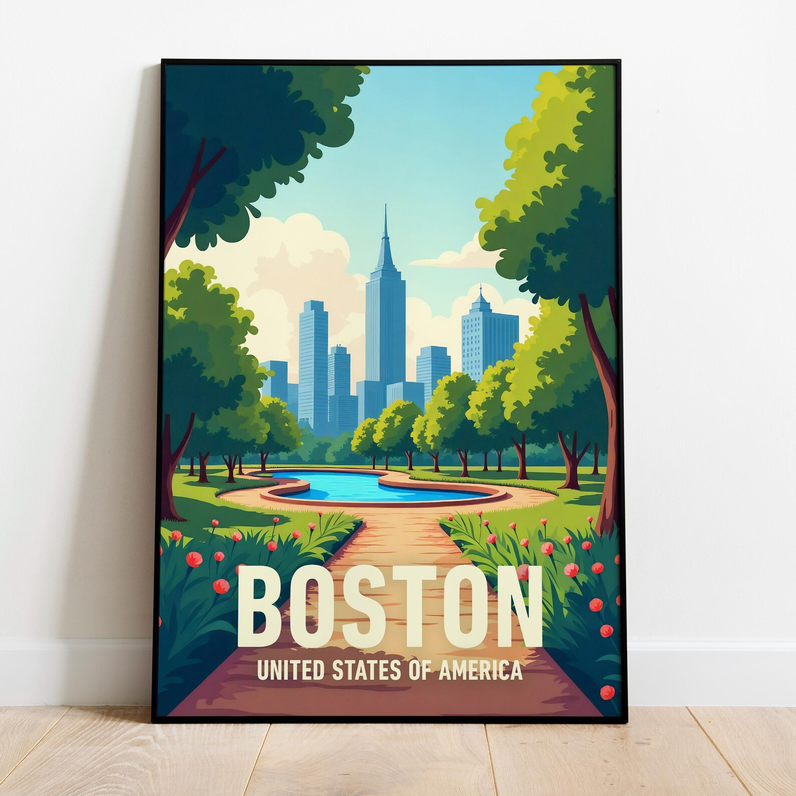 Boston City Map Poster: Vintage Travel Print - Etsy