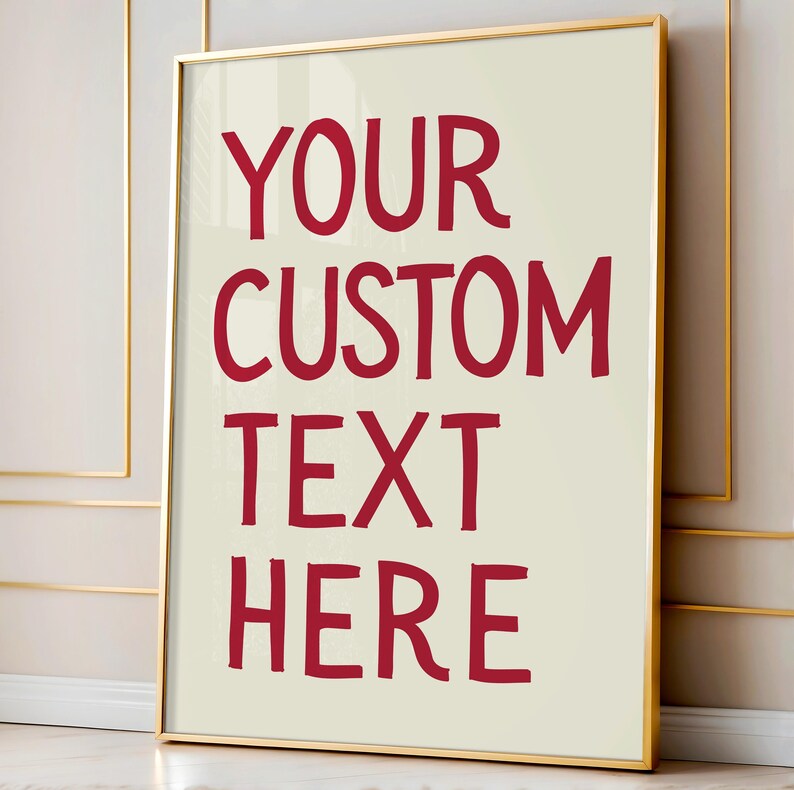 Custom Typography Poster, Personalized Quote Wall Art, Vintage Retro ...