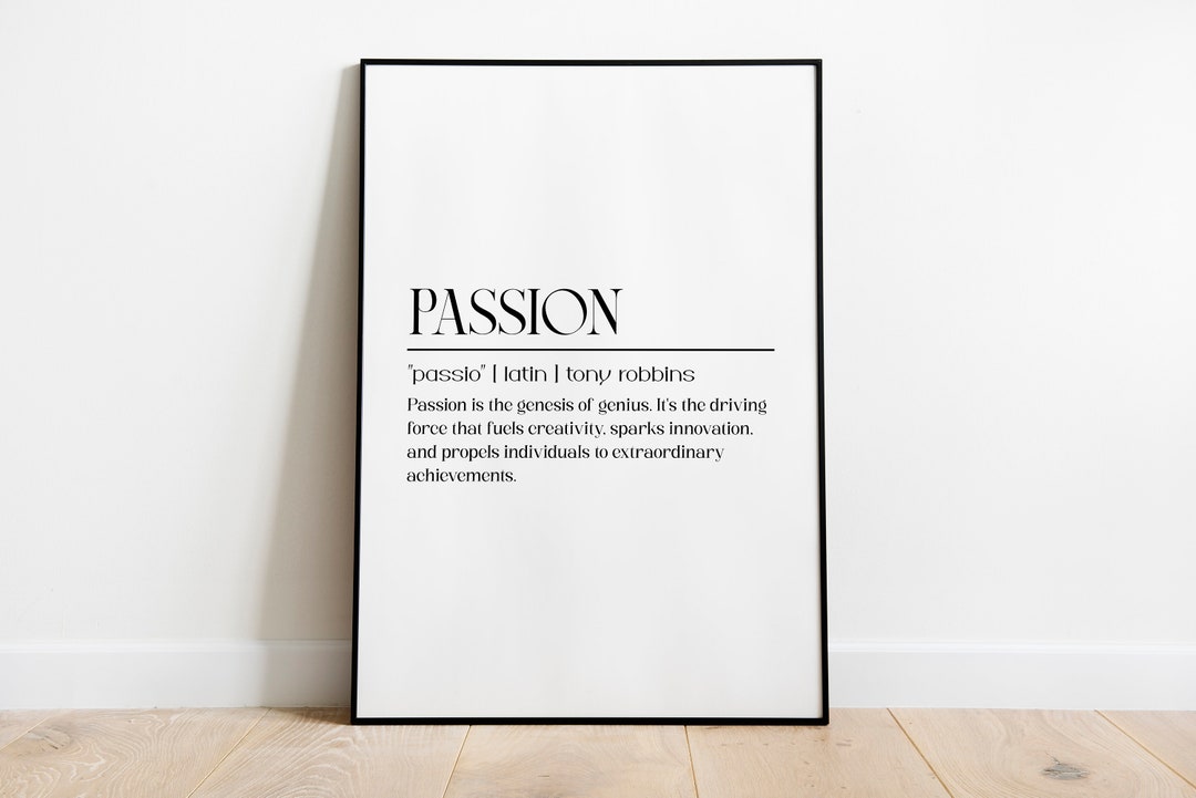 Passion Poster, Minimalist Motivational Wall Art Quotes Print Painting ...