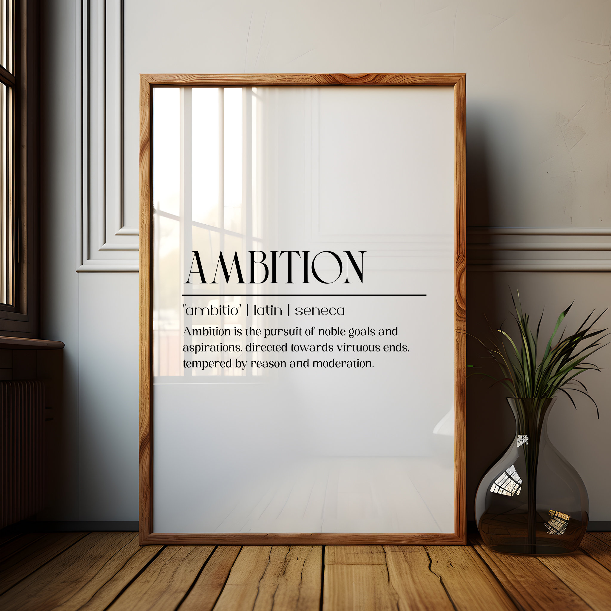 Ambition Poster, Minimalist Motivational Wall Art Quotes Print Painting ...