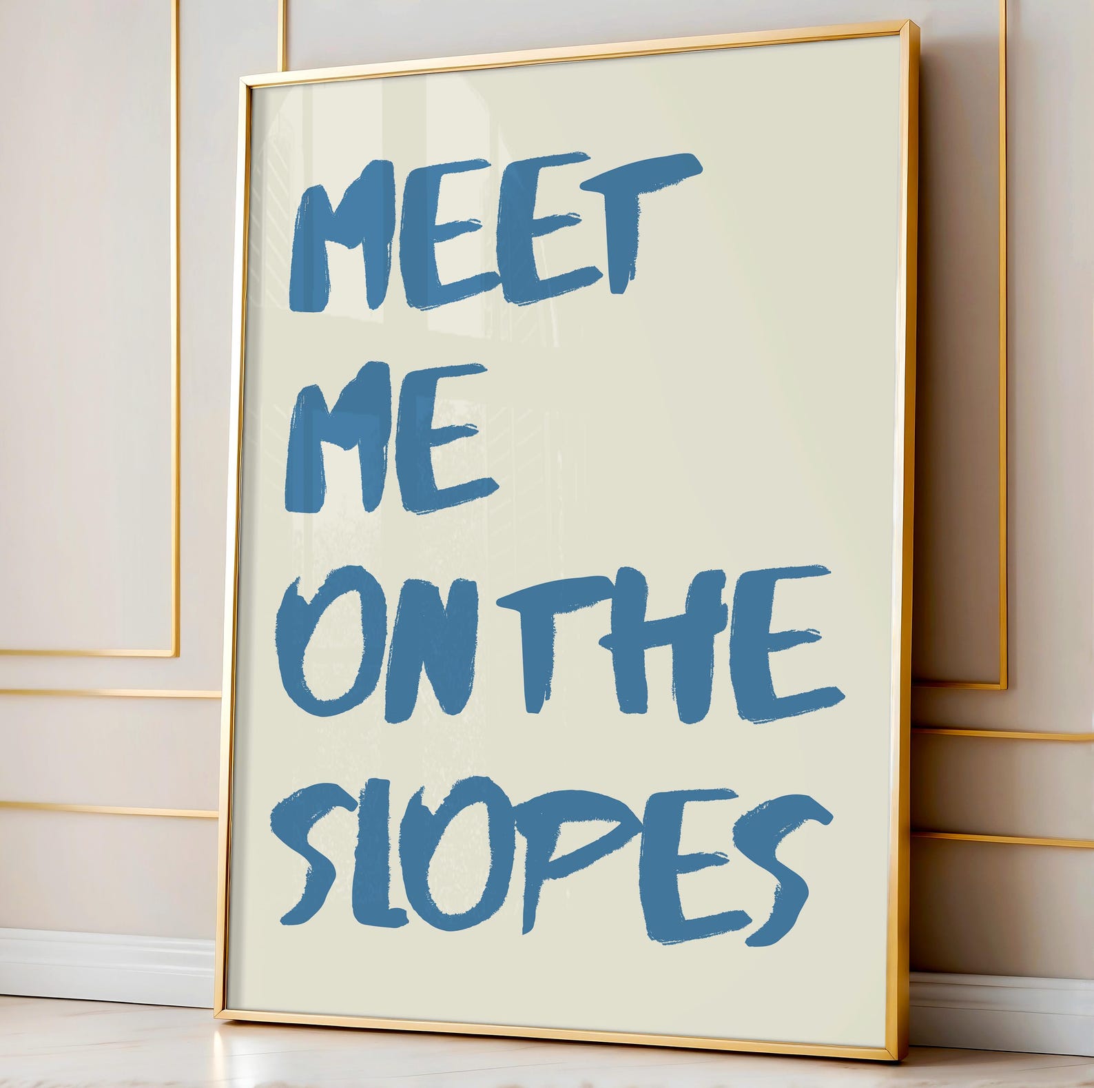 Meet Me on the Slopes Poster, Winter Snow Ski Art Typography Poster Ski ...